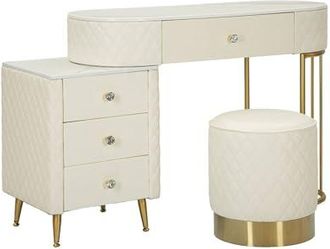 Dmora Schminktisch Taquari 120x40x75h cm Wei&szlig;, Kosmetiktisch