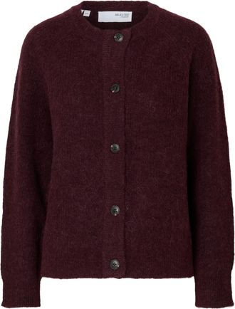 Selected Damen Slflulu Ls Knit Short Cardigan Noos, Fig, XXL EU