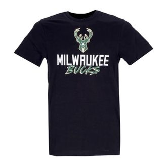 New Era Homme, Tops, Noir, Taille: 2XL T-shirt Milwaukee Bucks Script Noir/Blanc