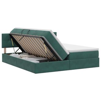 vidaXL Letto Con Contenitore Con Testiera 2 Pz Verde Scuro Vidaxl
