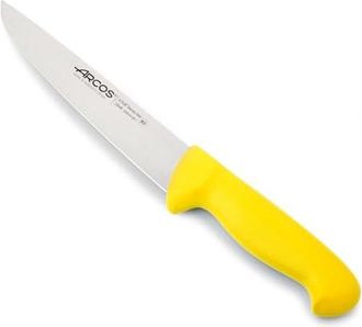 Arcos Fleischermesser Professionell - Edelstahlklinge NITRUM 200 mm - Präziser und Langlebiger Schnitt - Polypropylen Griff Gelb - Serie 2900