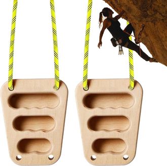 Generico Tragbares Kletterbrett - Doppel-Fingerbrett zum Klettern | Trainingsset aus Holz Fingertrainer f&uuml;r Rehabilitation, Fitnessstudio, Fitness, Klettern
