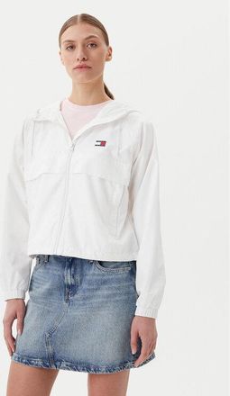 Tommy Jeans Windjacke Essential DW0DW20672 Wei&szlig; Relaxed Fit