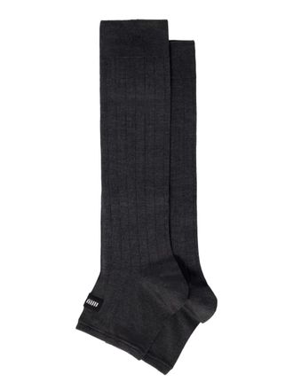 Miu Miu chaussettes longues en maille - F0480 SLATE GREY