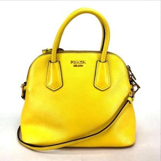 Prada Sac &agrave; main en cuir Pre-owned - Femme - Pre-owned - Jaune - Taille: ONE Size