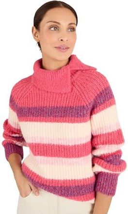 Damart Pull Fils poilus Thermolactyl Femme Rose Ray&eacute; Taille 46/48