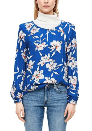 s.Oliver Damen 120.10.002.10.100.2033239 Bluse, Blue floral Print, 36