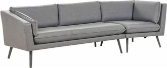 Beliani Garten-Ecksofa Grau Stoffbezug L-f&ouml;rmig 3-Sitzer Modulsofa Modern recht seitig Garten Terrasse Wohnzimmer M&ouml;bel Wohnecke Wohnlandschaft Sitzecke