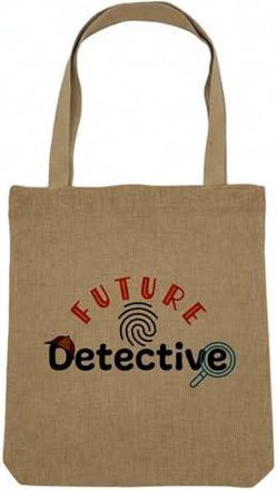 Fabulous Sac Shopping Tote Bag Aspect Lin - Future Detective Job Movies - Sac de Courses Toile Epaisse 360g Beige Naturel Cabas Port&eacute; Epaule Solide Imprim&eacute; en 