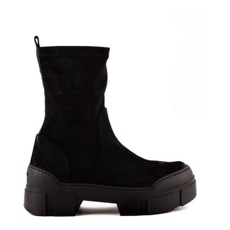 Vic Mati&eacute; Schwarze Stretch-Wildleder-Stiefeletten - - Shoes - Damen - Schwarzk - 40 EU