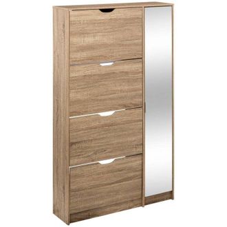 5five Simply Smart Schuhschrank x21 spiegel mit nat&uuml;rlichem eicheneffekt - 5five