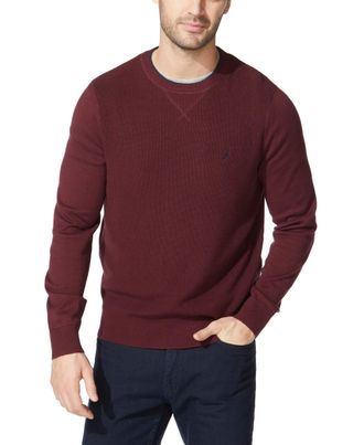 Nautica Herren Mens Ribbed Sweater Pullover, Burgunderrot, XX-Large