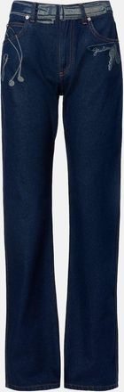 Jean Paul Gaultier Bedruckte Mid-Rise Wide-Leg Jeans