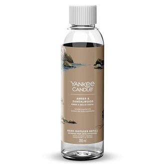 Yankee Candle Company Signature Nachfüllung für Diffusor mit Rattanstäbchen | Amber & Sandalwood | 200ml | bis zu 20 Wochen Duft Frauen