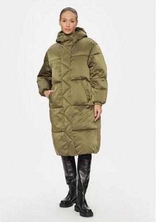 Tommy Jeans Winterjacke Satin DW0DW16587 Gr&uuml;n Relaxed Fit