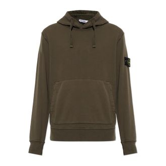 Stone Island Cotton Fleece Hoodie - - Sweatshirts & Hoodies - Herren - Gr&uuml;n - M