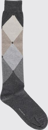Ballantyne Chaussettes hautes en coton m&eacute;lang&eacute; &agrave; motif losanges et logo contrastant