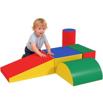 HOMCOM Module motricit&eacute; b&eacute;b&eacute; - HOMCOM - 5PCS - en mousse EPE - pour enfants d&acirc;ge pr&eacute;scolaire - multicolore