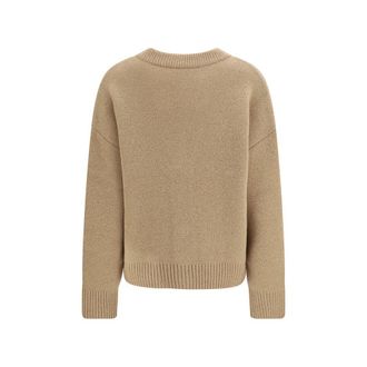 Ami Womens Beige Alpaca Vicugna Pacos Cardigan Clothing