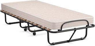 Costway Costway - Lit Pliant 1 Personne Adulte 190x80CM avec Matelas en Mousse à Mémoire de Forme, Lit dApoint Pliable à 4 roulettes et Sommier à 15 Lattes