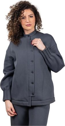 Max Mara Femme, Vestes, Gris, Taille: 42 FR Aceto Cotton Blend Jacket