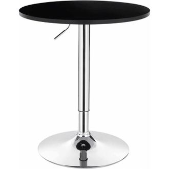 Woltu Bartisch h&ouml;henverstellbarer Tisch 68-88 cm, multifunktionaler Partytisch aus mdf Metall, Schwarz - Woltu