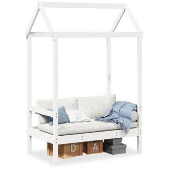 vidaXL Vidaxl - Banc avec toit blanc 117,5x70x176,5 cm bois de pin massif