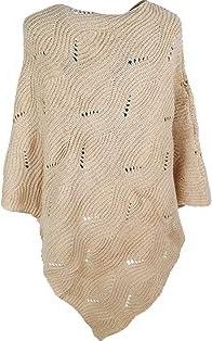 Queen Helena Poncho Manteau dhiver décontracté élégant pour femme MC22-1, beige, Taille unique