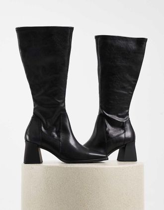 Vagabond Shoemakers Hedda bottes hautes en cuir stretch noires