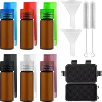 Generic 11 St&uuml;cke Gew&uuml;rzpulver Dosierer Werkzeug mit L&ouml;ffel und B&uuml;rste, Glas Kleine Aufbewahrungsflasche, koks zubeh&ouml;r, koks dosierer, dosierer mit l&ouml;ffel, f&uuml;