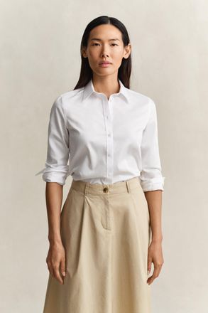 GANT Damen Satin Bluse (32) Wei&szlig;
