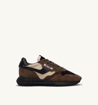 Autry BASKETS REELWIND LOW EN DAIM ET NYLON DARK BARK PEBBLE ET PHANTOM