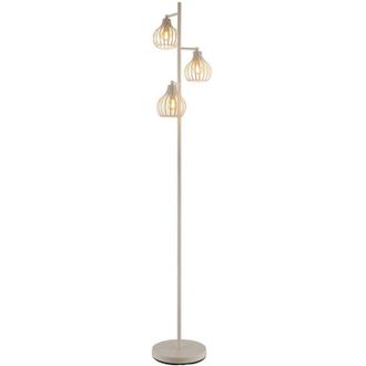 Globo Lighting Lampadaire, lampe sur pied, lampe de bureau, m&eacute;tal, couleur cr&egrave;me, interrupteur au pied, H 161 cm