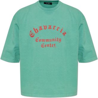 Willy Chavarria Homme, Tops, Vert, Taille: M T-Shirt Chavarria Community Center