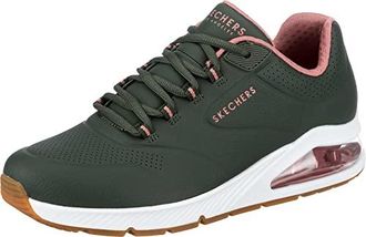Skechers Femme Uno 2 2nd Best Basket, Garniture en Maille en Cuir dura Olive, 37 EU