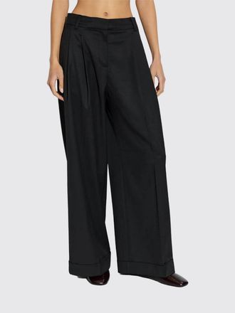 Ganni Ma&szlig;geschneiderte Wide-Leg-Hose aus Wollmischung mit Bundfalten und mittlerer Taille