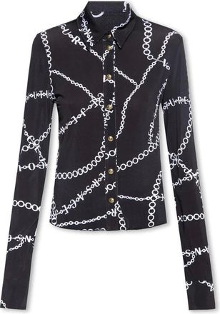 Versace Jeans Couture Femme, Blouses et Chemises, Noir, Taille: 38 FR Camicia