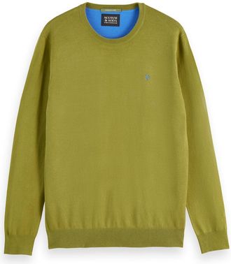 Scotch & Soda Herren-Pullover mit Rundhalsausschnitt, aus Ecovero-Mischgewebe, reguläre Passform, Calla Green 301, L