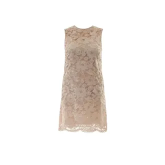 Twinset Femme, Robes, Beige, Taille: 40 FR Robe Courte en Dentelle