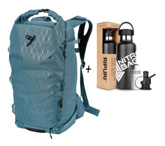 Nitro Snowboards, Splitback Set mit Ripuri 600 ml Flasche & Filter, Splitboard Rucksack, Tourenrucksack, 30 L, Arctic