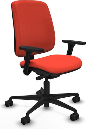 Piqueras y Crespo Sessel f&uuml;r Home Office Alares mit 3D-Armlehnen, ausgestattet mit Syncro/Traslack und eingespritztem Schaum. 65 mm Nylon-Rollen, dunkelorange