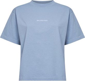 Balenciaga Back T-Shirt - - Tops - Damen - Blau - 2XS
