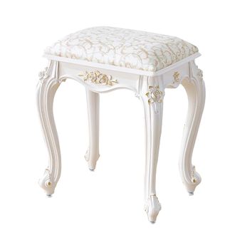 Generic 17 Lila Leder Vintage Frisiertisch - Handgeschnitzter Schminkhocker Mit Gepolstertem Kissen for Schlafzimmer Oder Wohnzimmer(Geometric Leather B)