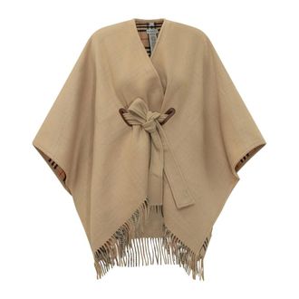 Burberry Cape en laine Tay - Femme - Vestes - Beige - Taille: ONE Size
