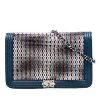 Chanel Pre-owned The Boy Wallet on Chain - Femme - Pre-owned - Bleu - Taille: ONE Size