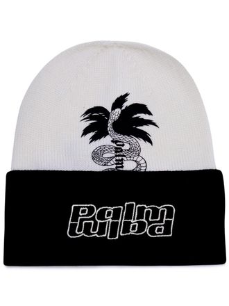 Palm Angels bonnet à imprimé peau de serpent - Noir