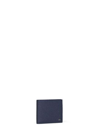 Ferragamo Mens Wallet Gancini Dark Navy Calfskin Blue Calf Leather & Cardholders