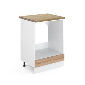 Vicco Meuble pour Four R-Line, Sonoma/Blanc, 60 cm, PT Ch&ecirc;ne