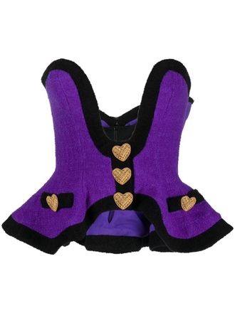 Moschino corset en maille &agrave; boutons d&eacute;coratifs - Bleu