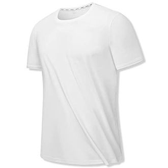Generic Chemise en coton et lin pour homme - T-shirt d&eacute;t&eacute; 2026 en coton - Col rond - Couleur unie - Polyvalente - Coupe ample - Sports de plein air - Tunique 